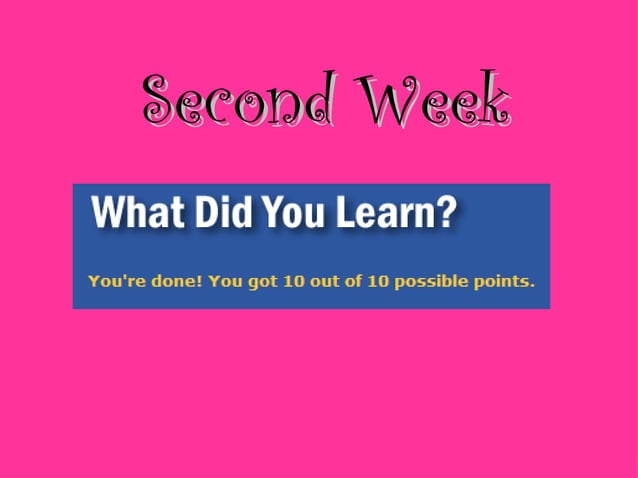 Second Week | PPT