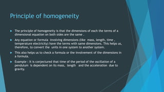 Second application of dimensional analysis | PPTX