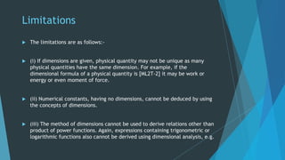 Second application of dimensional analysis | PPTX