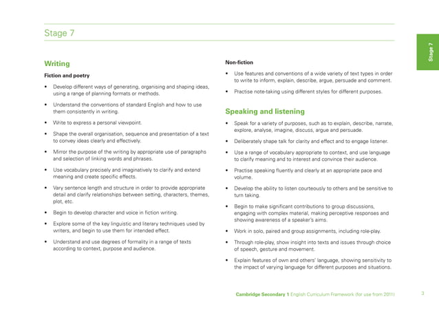 Secondary 1 english curriculum framework | PDF | Secondary Education ...