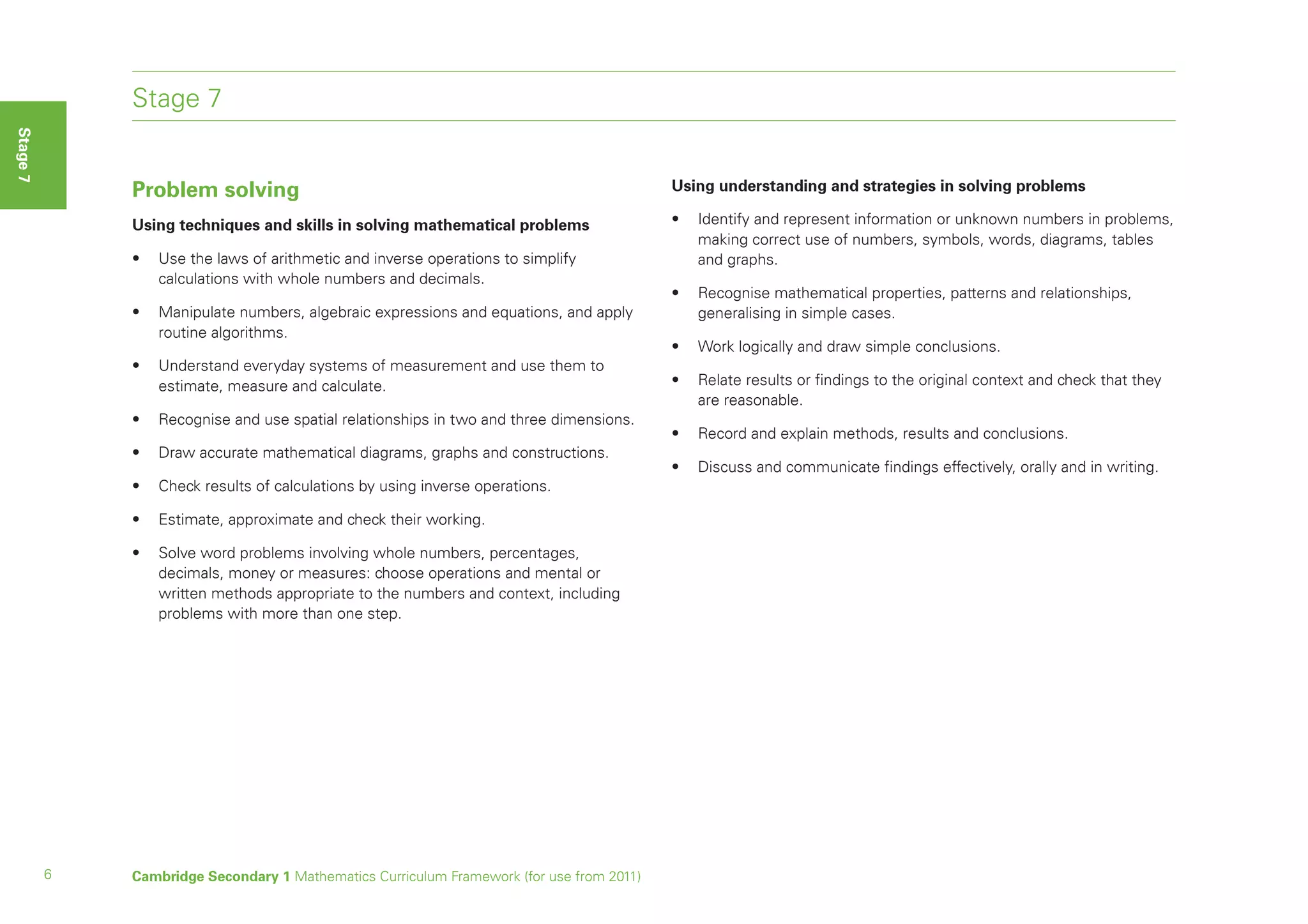Secondary 1 maths curriculum framework | PDF