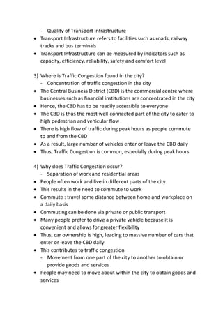 Secondary 2 : Geography : Chapter 4 : Transport Summary Notes | PDF