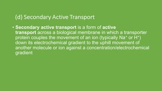 Secondary active transport | PPTX
