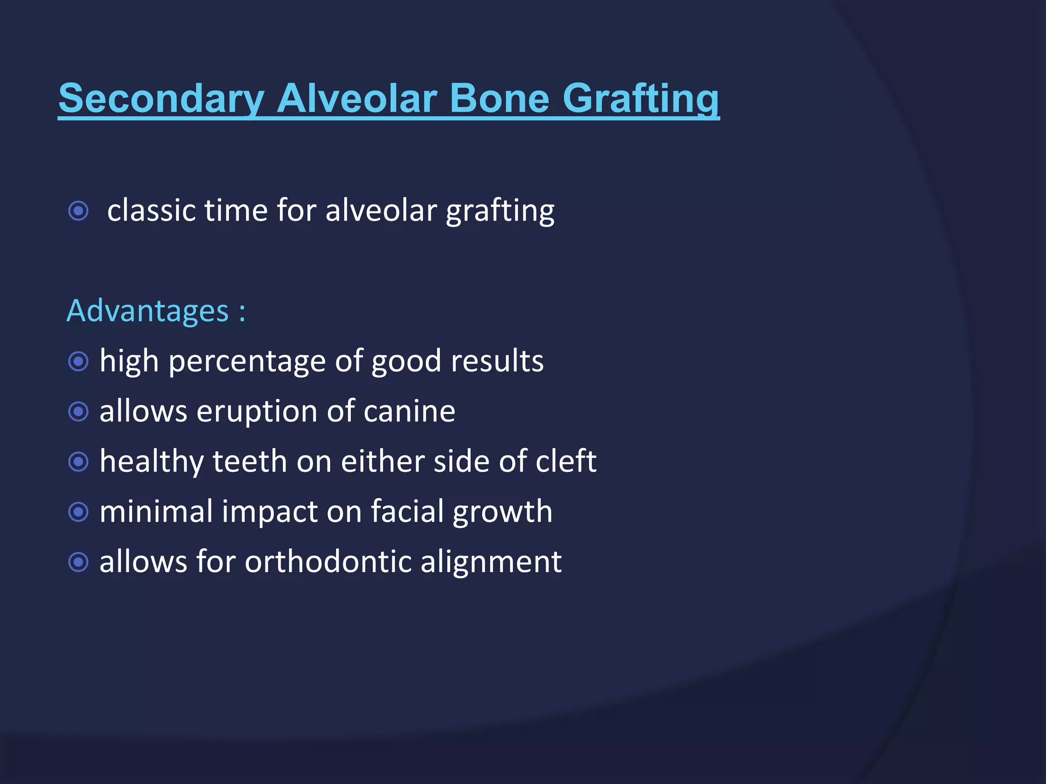 Secondary alveolar bone grafting | PPTX
