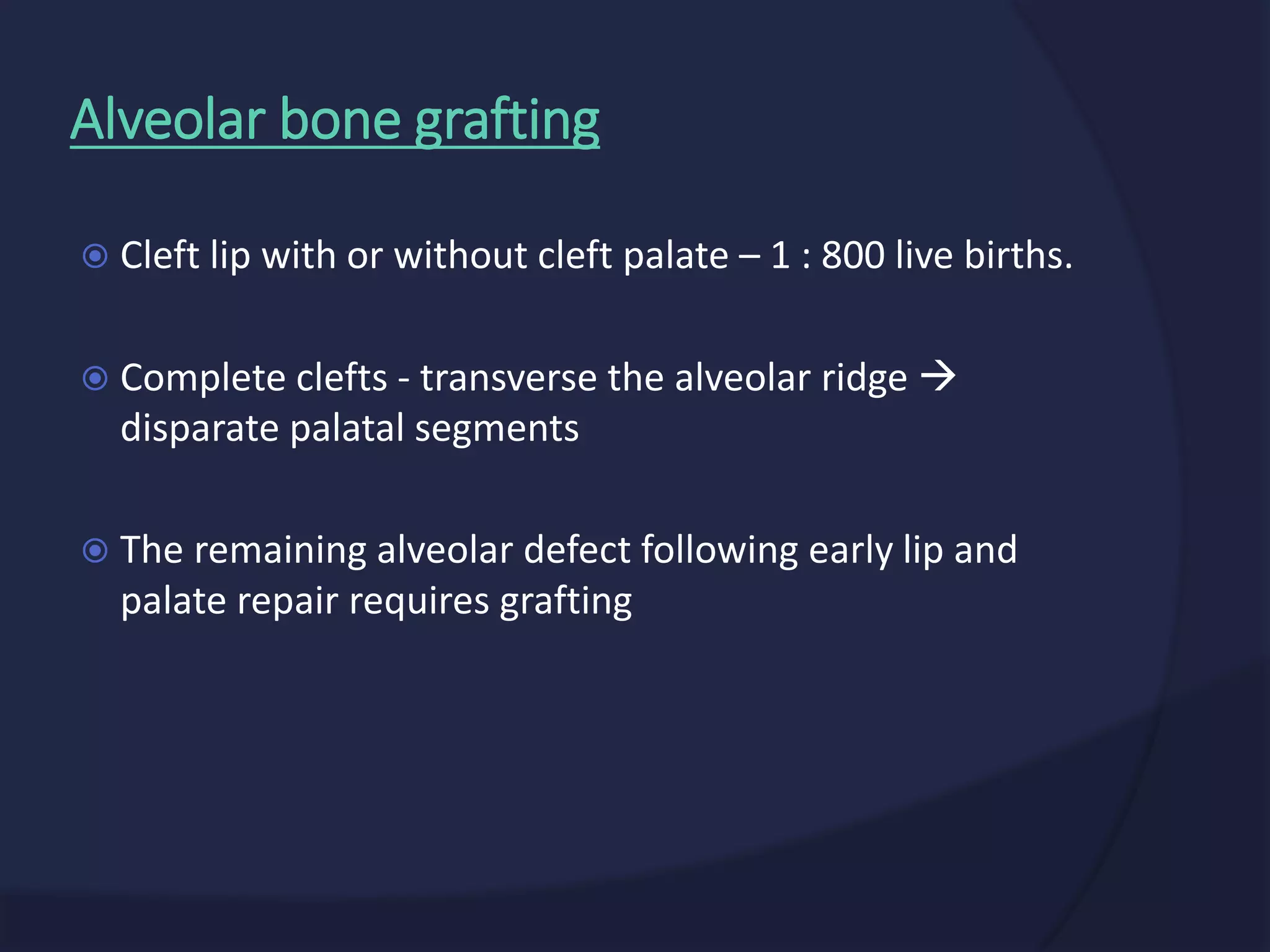 Secondary alveolar bone grafting | PPT
