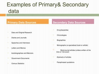 Secondary and. Primary Data | PPT