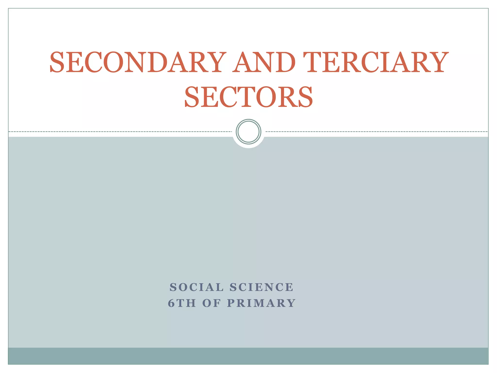 Secondary and terciary sector | PPTX