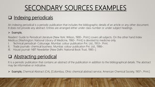 Secondary and tertiary sources | PPTX