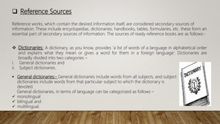 Secondary and tertiary sources | PPTX