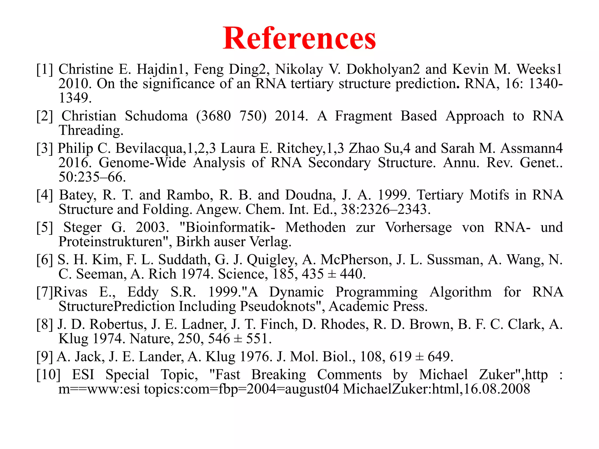 Secondary and tertiary structure of RNA | PPTX