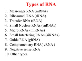 Secondary and tertiary structure of RNA | PPTX