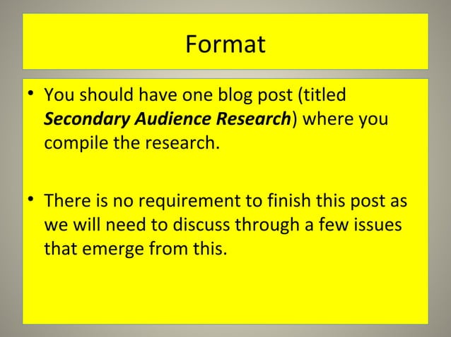 Secondary audience research guidance | PPT