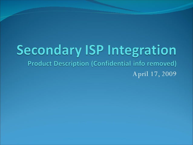 High Availability ISP Design | PPT