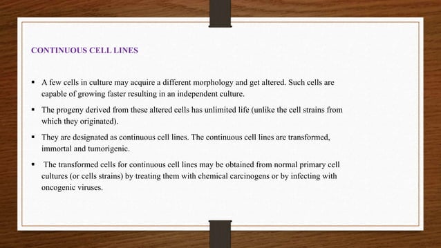secondary cell culture or cell line.pptx | Biological Sciences | Science