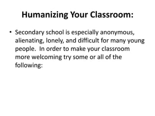 Secondary classroom tactics powerpoint | PPT