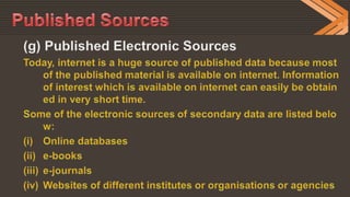 Secondary Source of Data Collection - Published & Unpublished | PPT