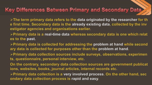 Secondary Source of Data Collection - Published & Unpublished | PPT