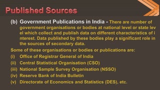 Secondary Source of Data Collection - Published & Unpublished | PPT