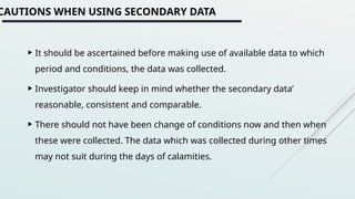 Research Methodology - Secondary data (Introduction and Sources)) | PPTX