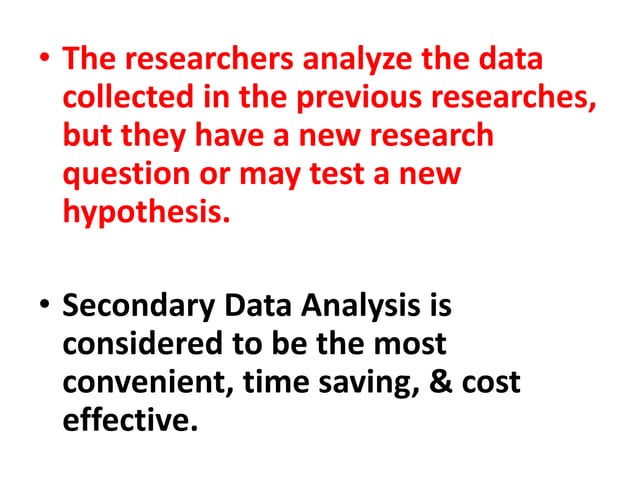 SECONDARY DATA ANALYSIS | PPT