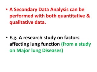 SECONDARY DATA ANALYSIS | PPTX