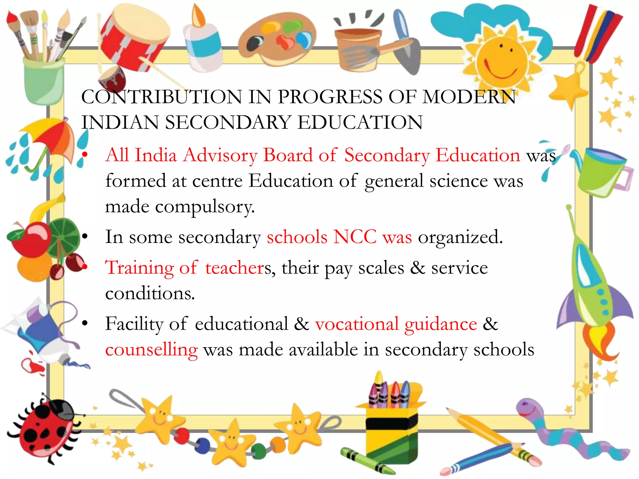Secondary Education Commission(1952-1954) Mudaliar Commission | PPTX