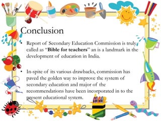 Secondary Education Commission(1952-1954) Mudaliar Commission | PPTX