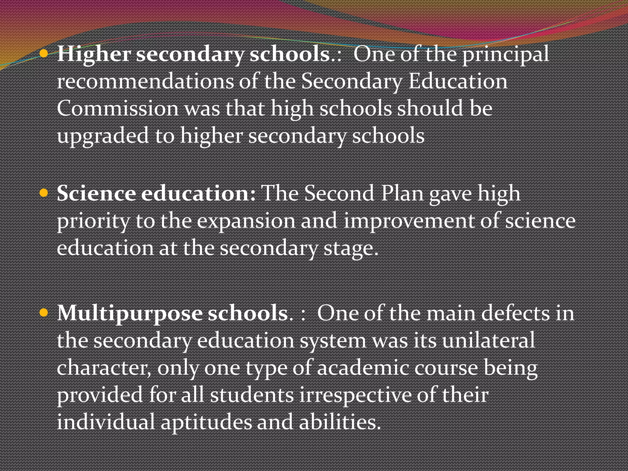 Secondary education in five year plans | PPTX