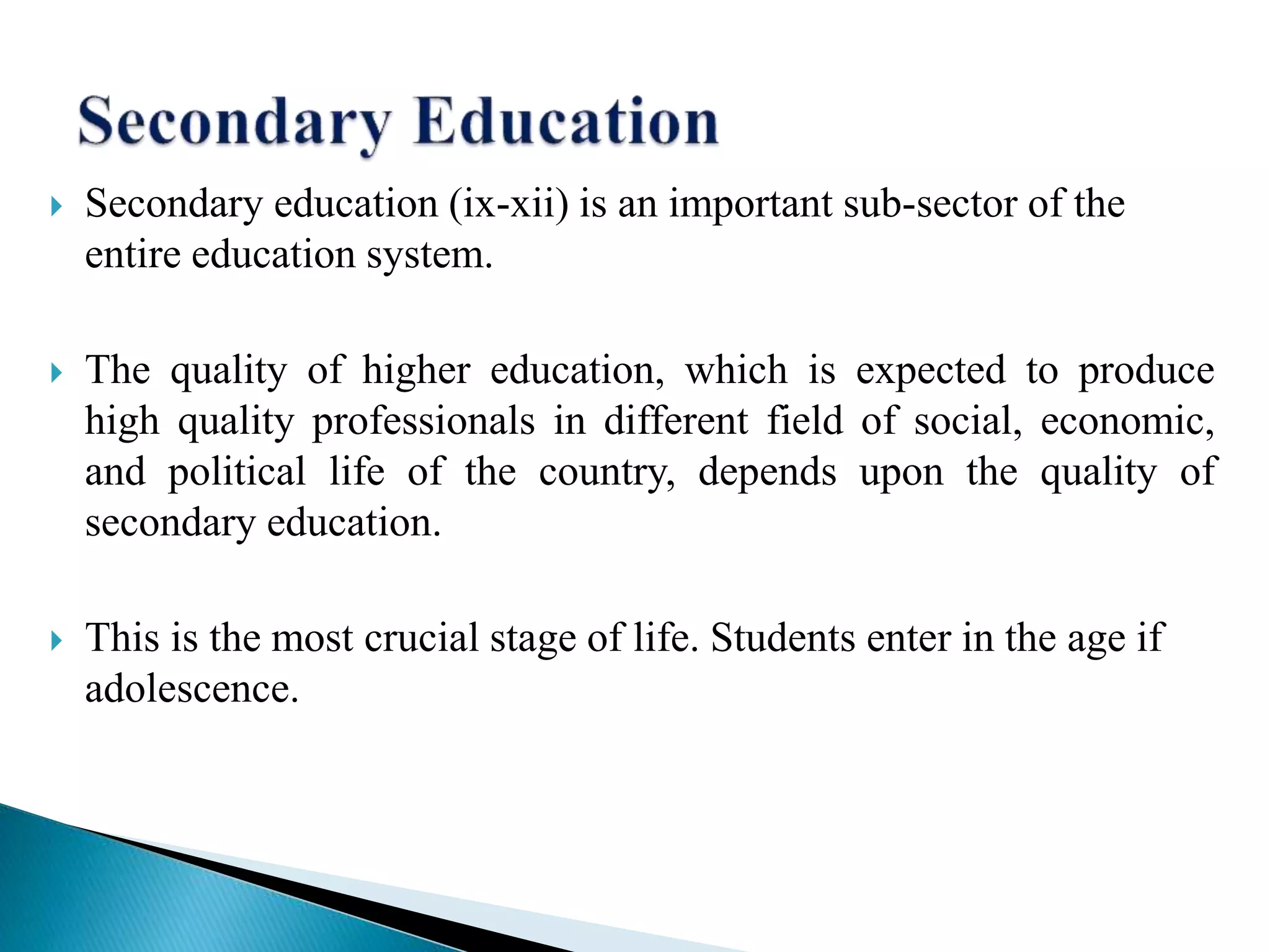Secondary education in pakistan | PPTX
