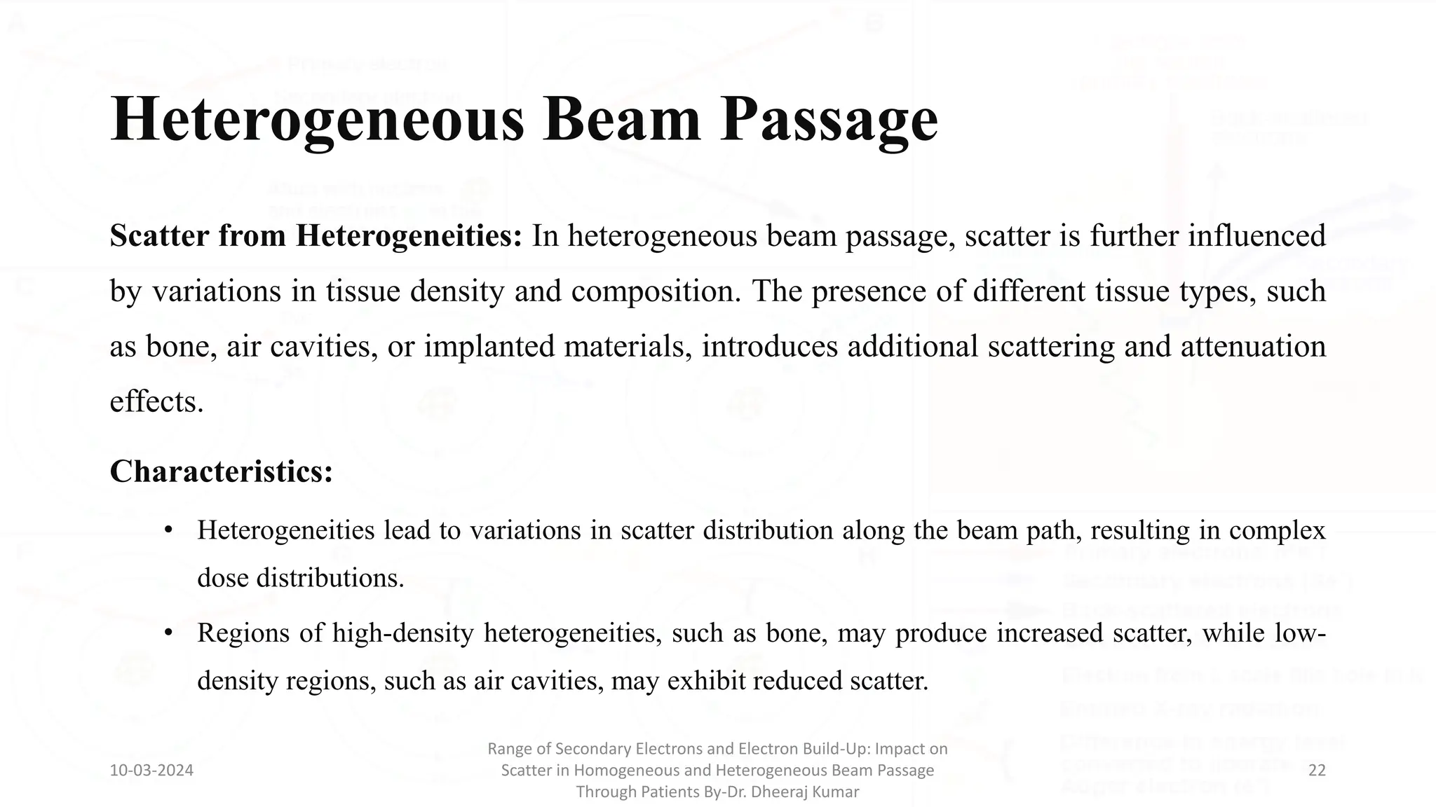 Range of Secondary Electrons and Electron Build-Up: Impact on Scatter ...