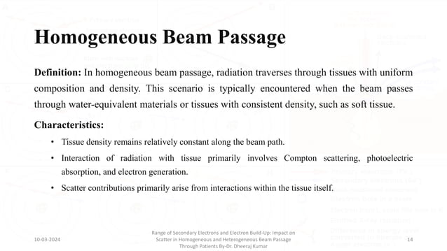Range of Secondary Electrons and Electron Build-Up: Impact on Scatter ...