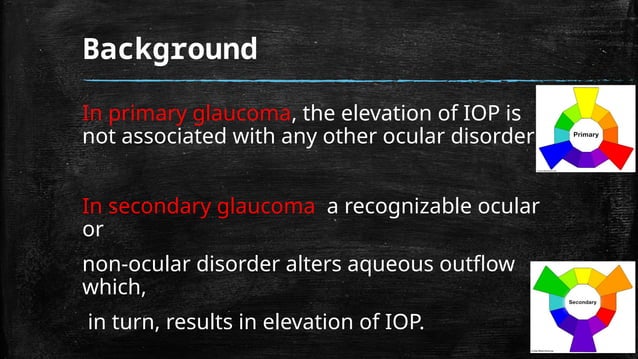 Secondary glaucoma an overview about glaucoma | PPTX