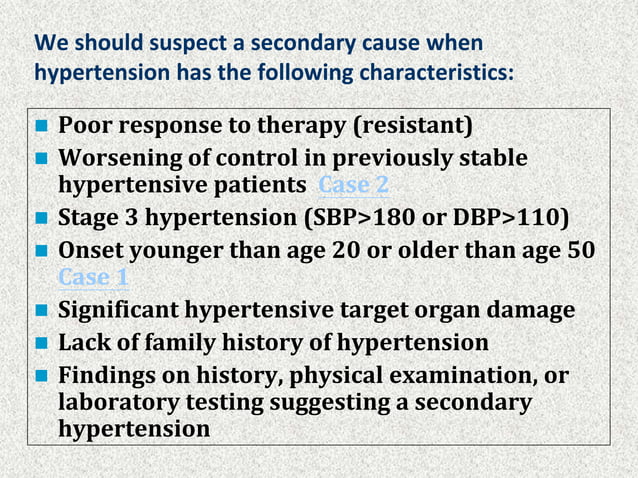Secondary Hypertension. final.ppt | Heart and Cardiovascular Diseases ...