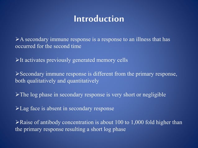 Secondary immune response | PPT