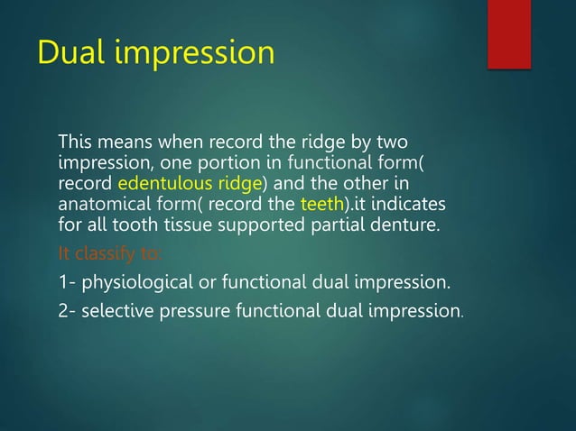 Secondary impression and master cast for RPD (0).pptx | Dental Health ...