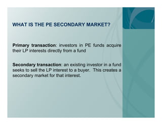 Secondary Market Presentation | PDF
