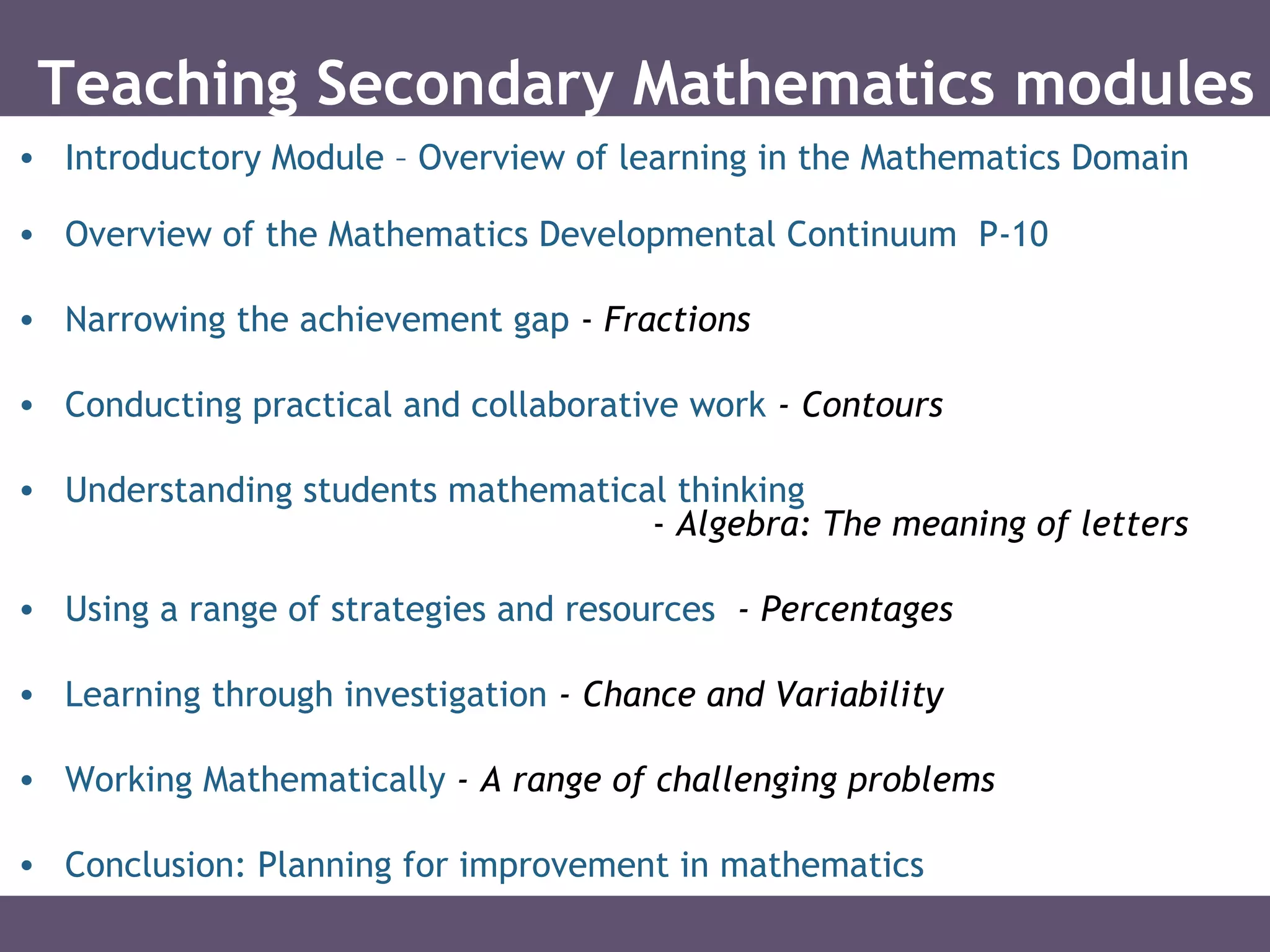 Secondary math | PPT