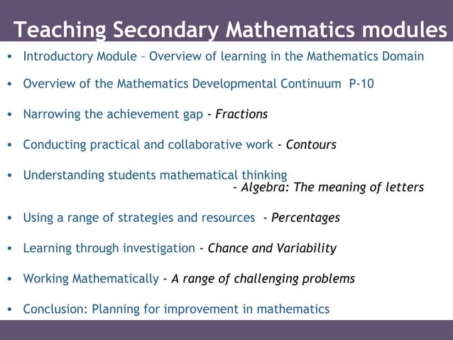 Secondary Math Ppt