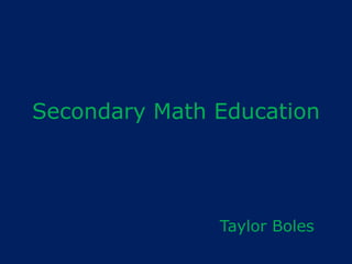 Secondary Math Education | PDF