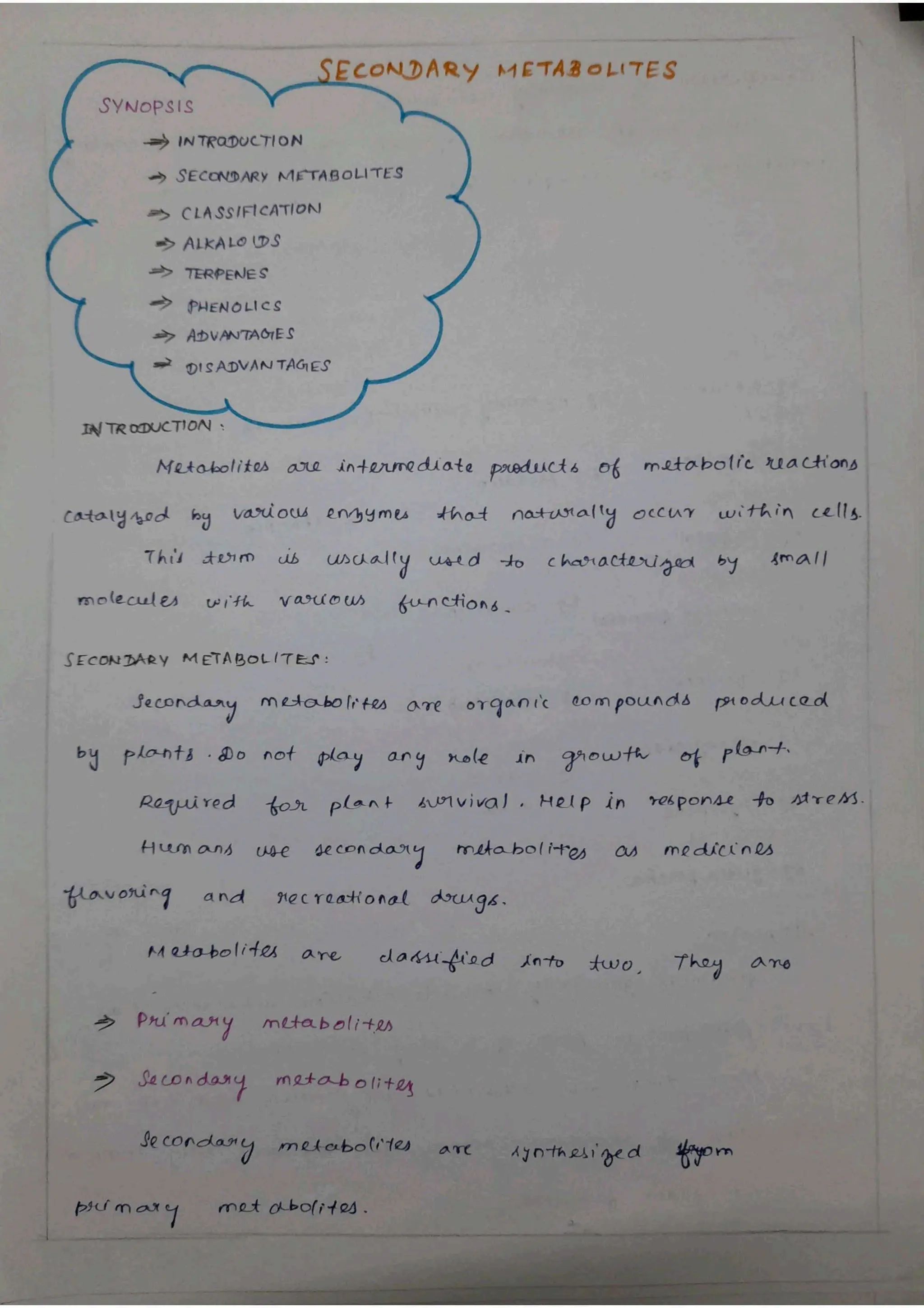 Classification of Secondary metabolites | PDF