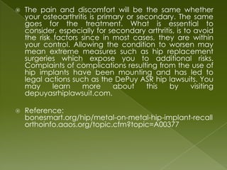 Secondary osteoarthritis and its four leading causes | PPT