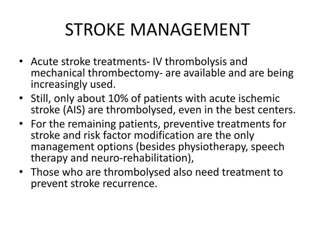 Secondary prevention of ischemic stroke | PPTX | Heart and ...