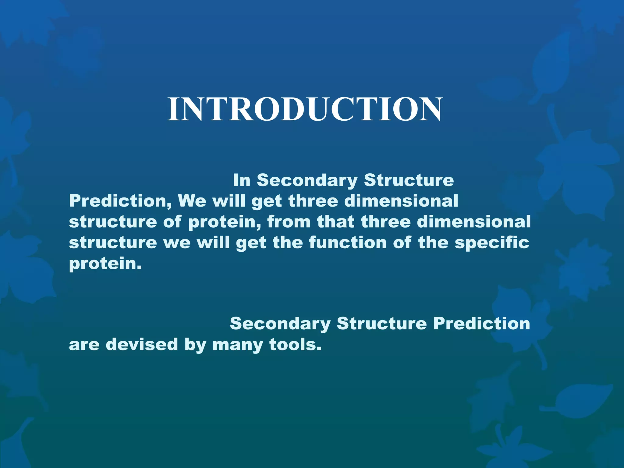 Secondary Protein Structure Prediction Ppt