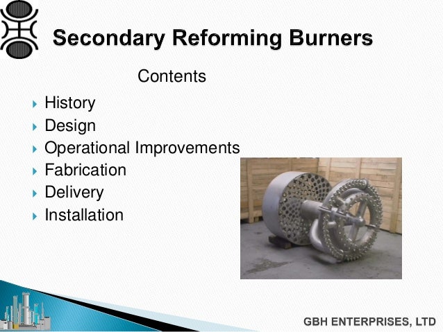 Secondary Reforming Burners