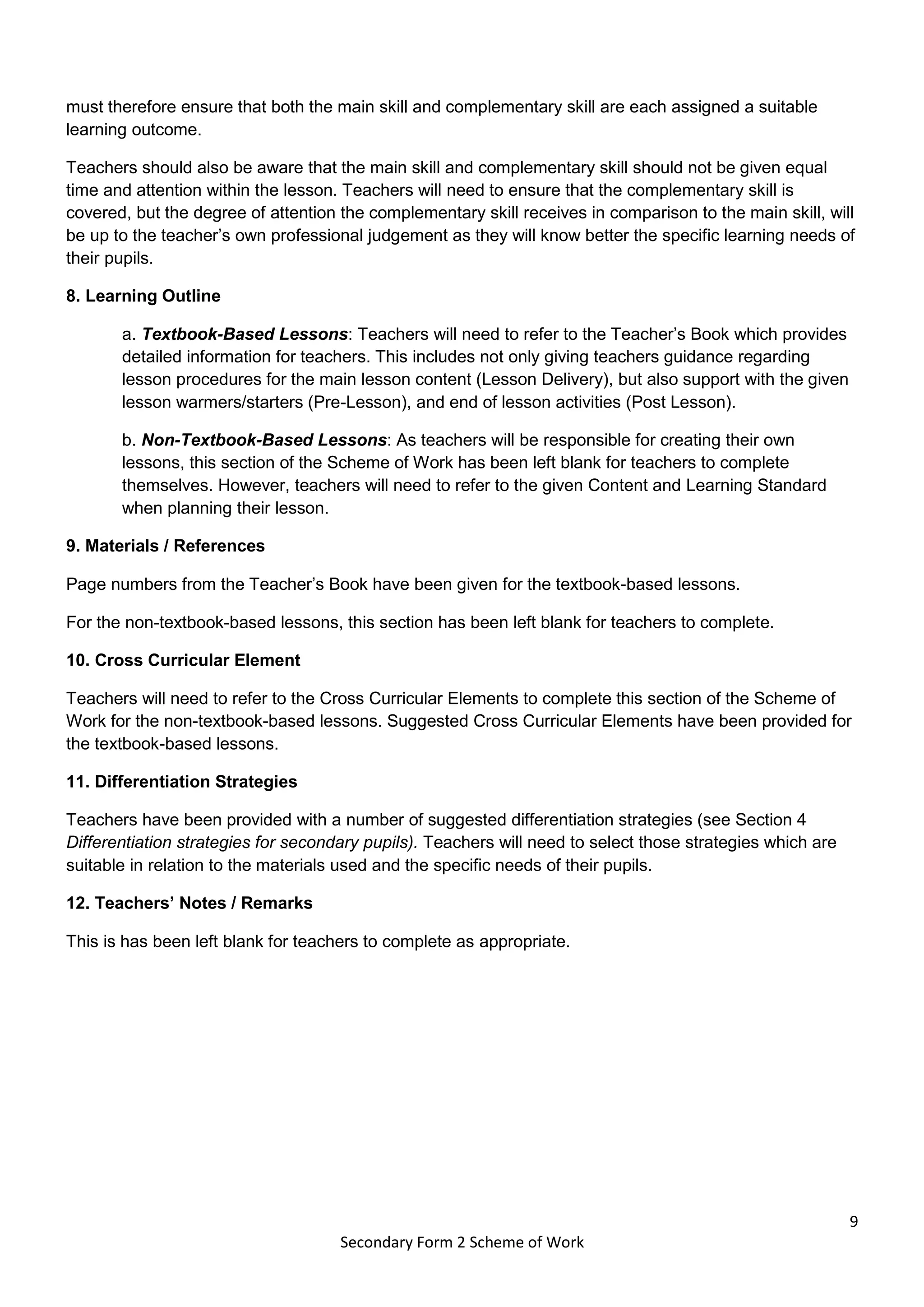 scheme of work English form 2 | PDF