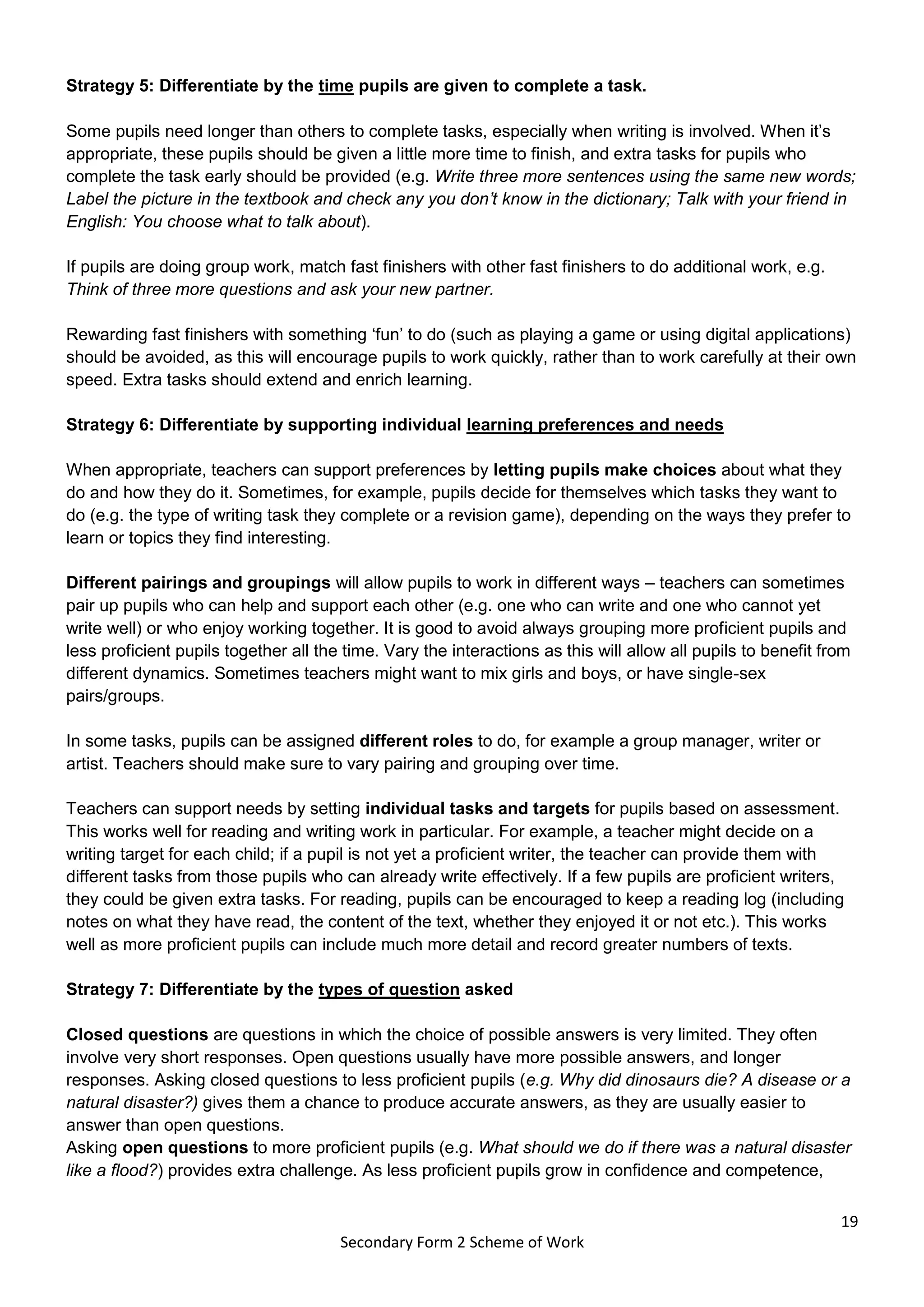 scheme of work English form 2 | PDF