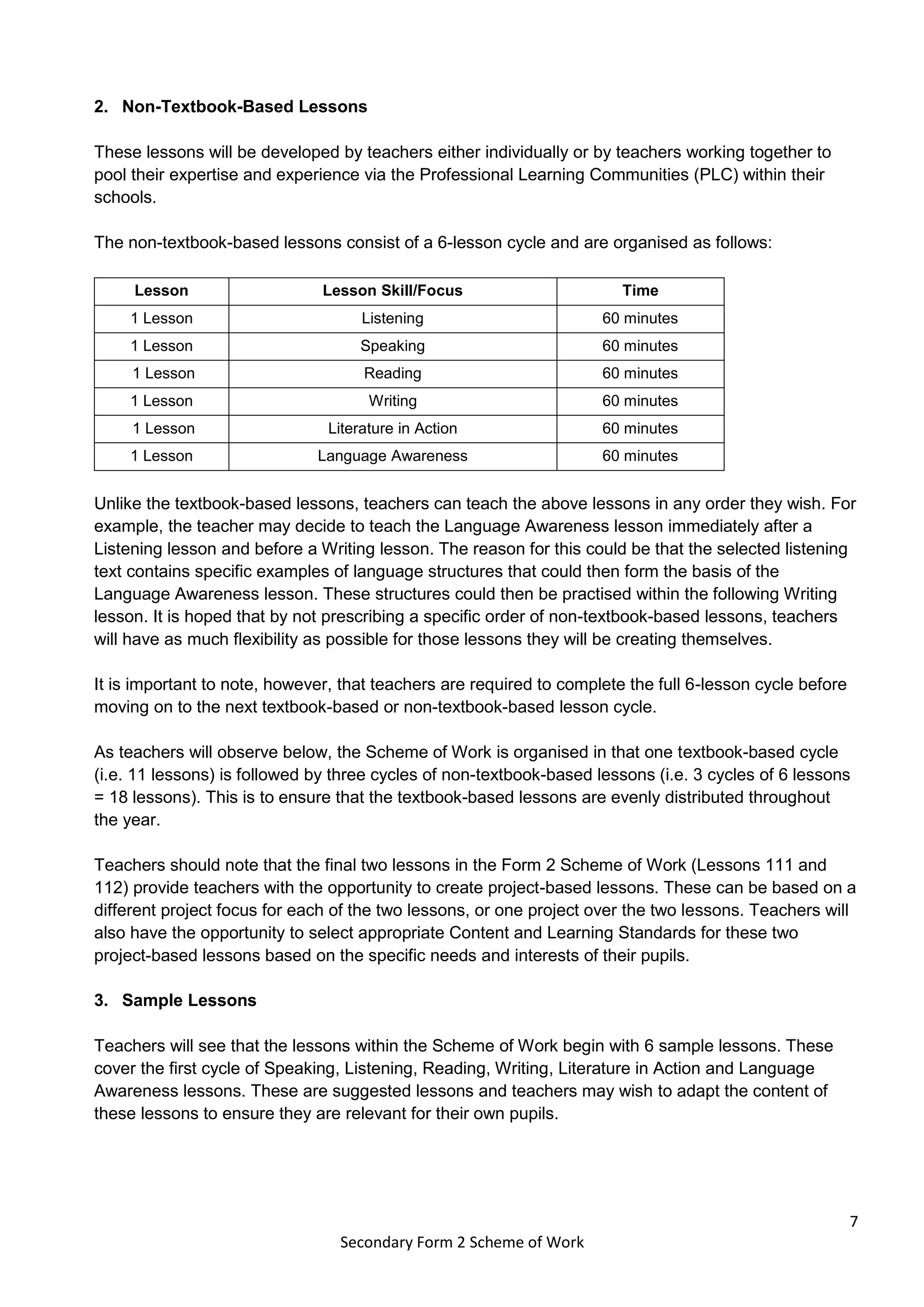 scheme of work English form 2 | PDF