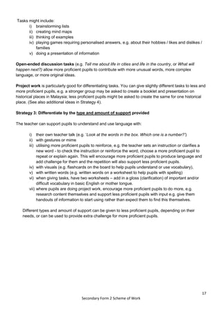 scheme of work English form 2 | PDF