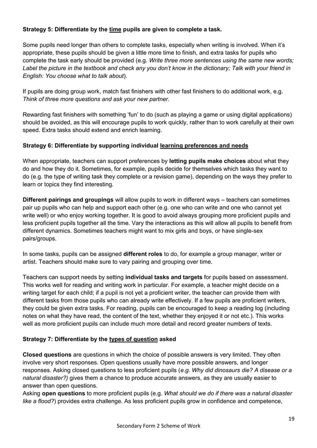 scheme of work English form 2 | PDF | Secondary Education | Education