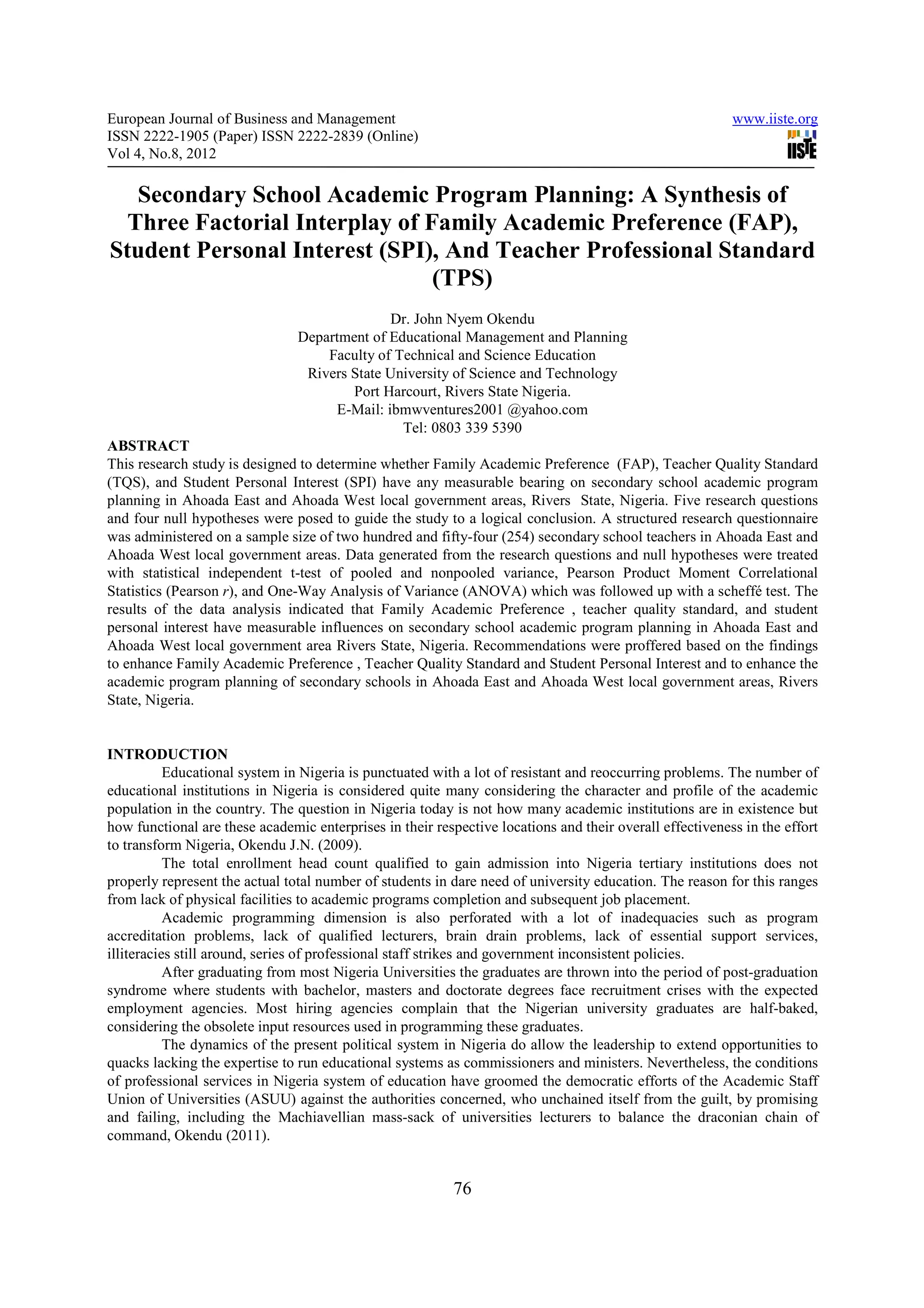 Secondary school academic program planning | PDF | Professional School ...